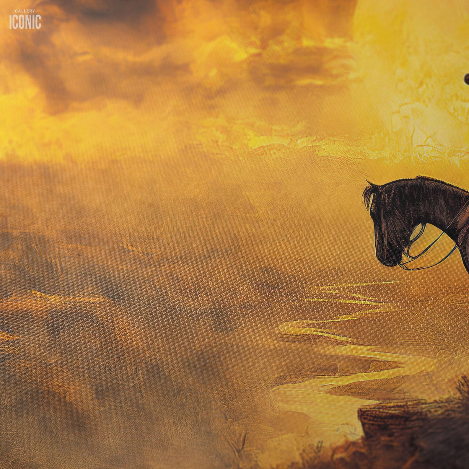 Western Cowboy Horse Canvas Art | Framed Panoramic Print - Etsy