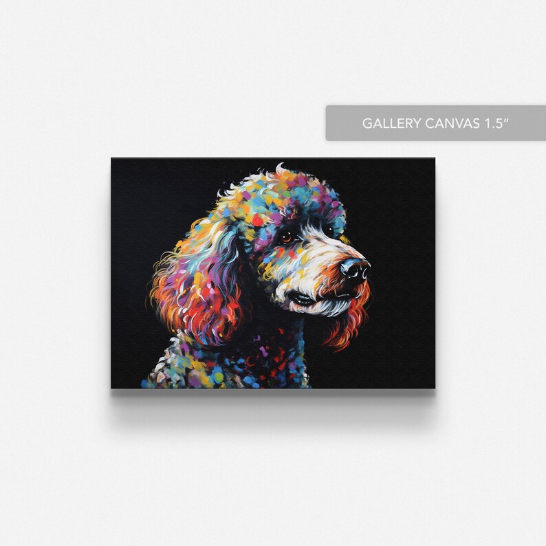 Poodle Art Print on Canvas, Gift for Dog Lovers, Abstract Large Animal ...