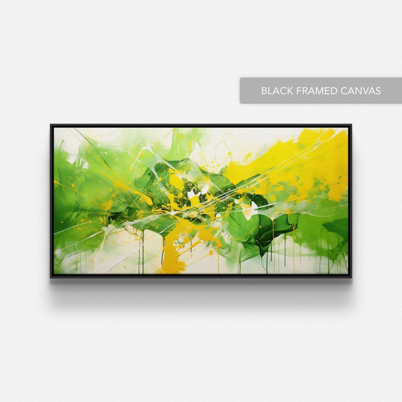 Jackson Pollock Yellow & Green Art Print on Canvas - Etsy