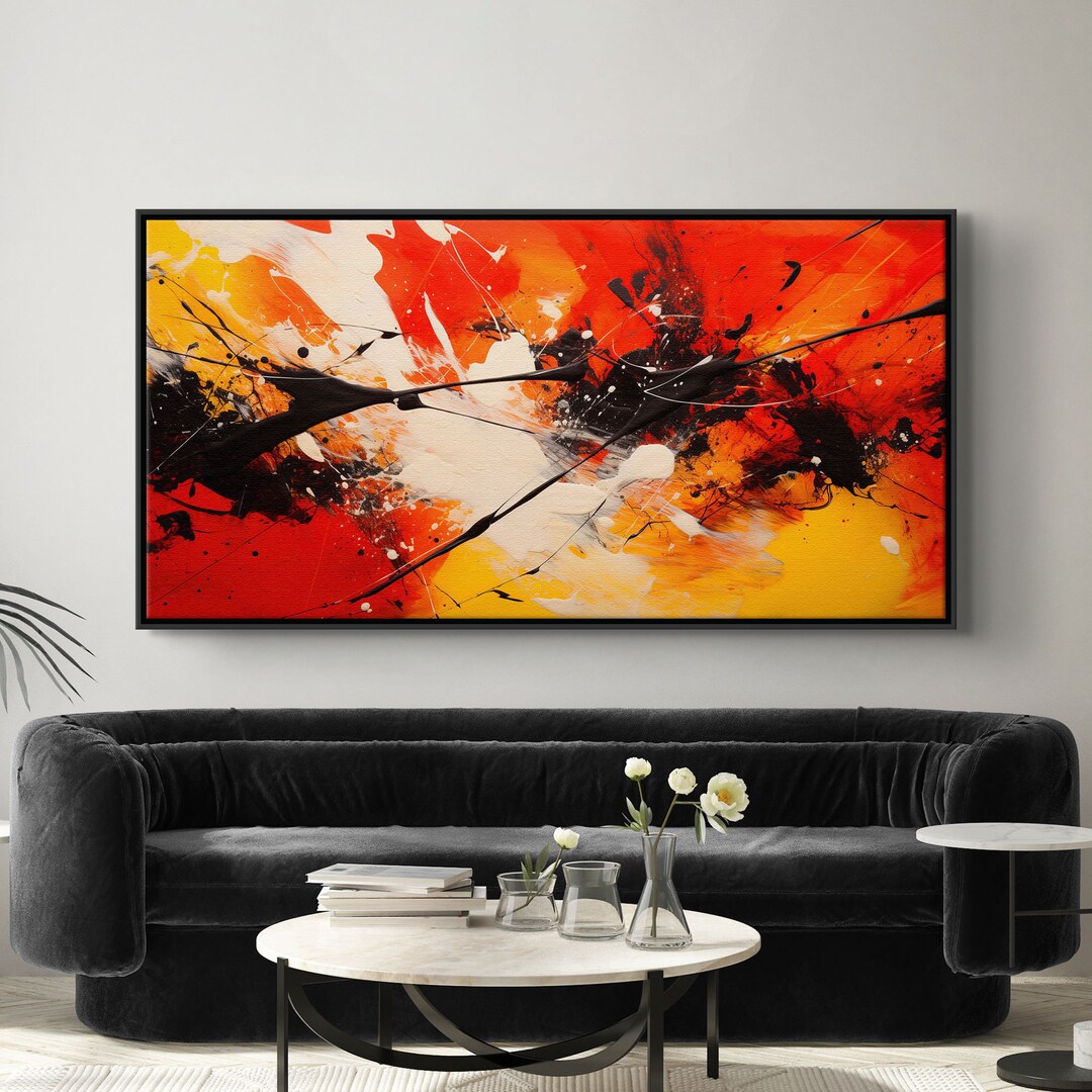 Jackson Pollock Red and Black Art Print on Canvas, Expressionism ...