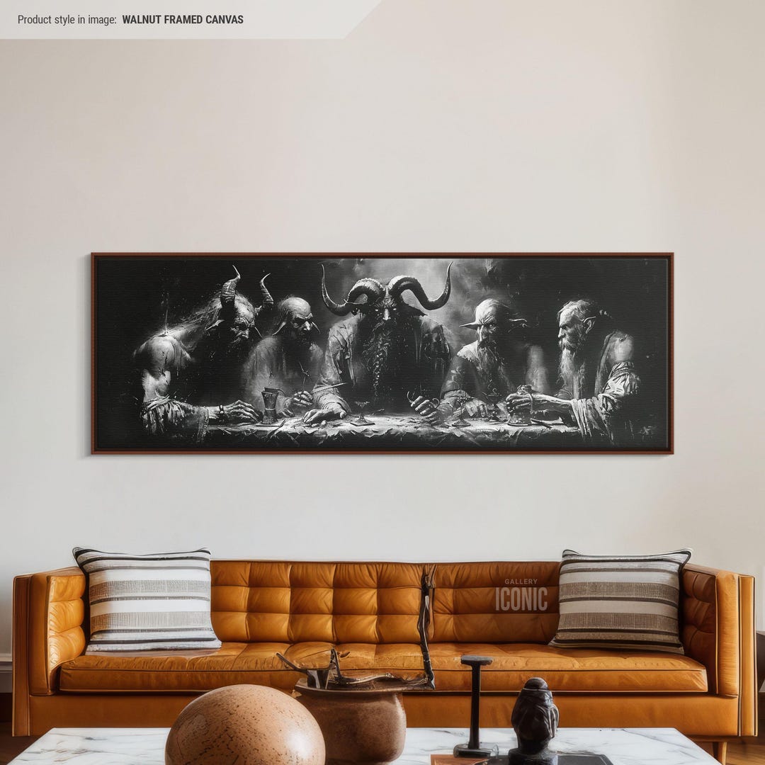 Gothic Fantasy Framed Canvas | Wide Panoramic Wall Art for Bedroom ...