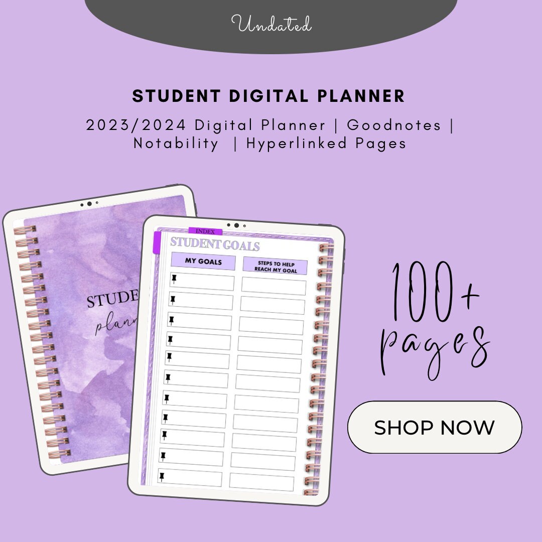 Student Planner | Undated Academic Planner | College Planner | Digital ...