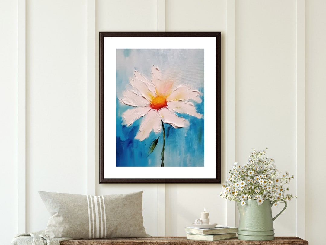 Daisy Flower Poster Abstract Flowers Flower Painting - Etsy