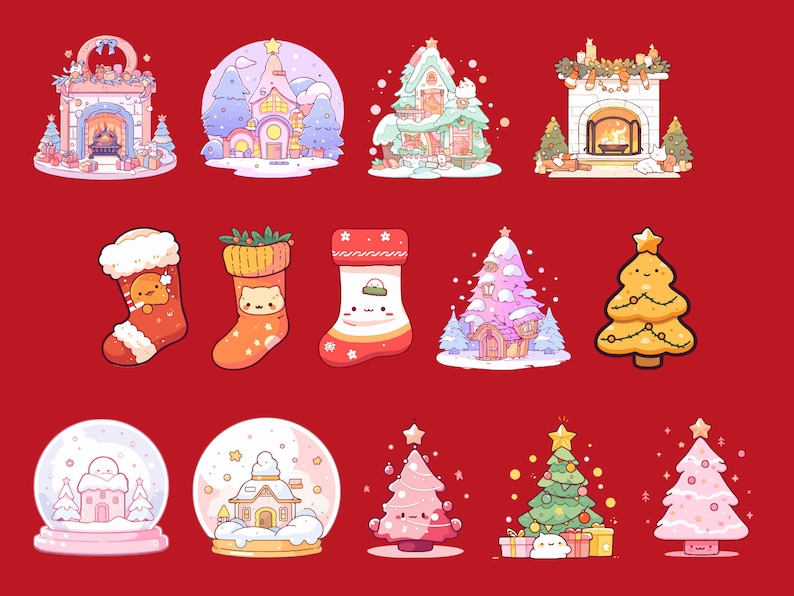 Kawaii Christmas Clipart 81 Cute Christmas Images PNG and SVG for ...