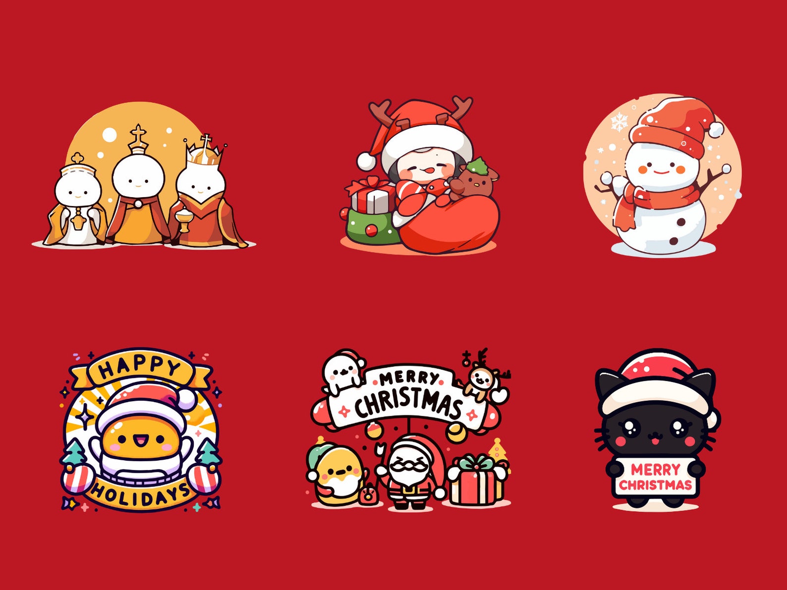 Kawaii Christmas Clipart - 81 Cute Christmas Images - PNG and SVG for ...