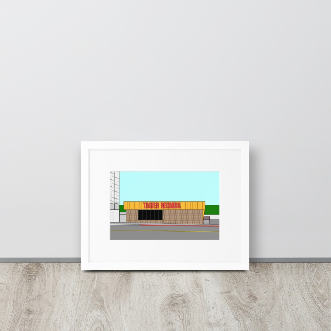 TOWER RECORDS. Matte Paper Framed Poster - Etsy