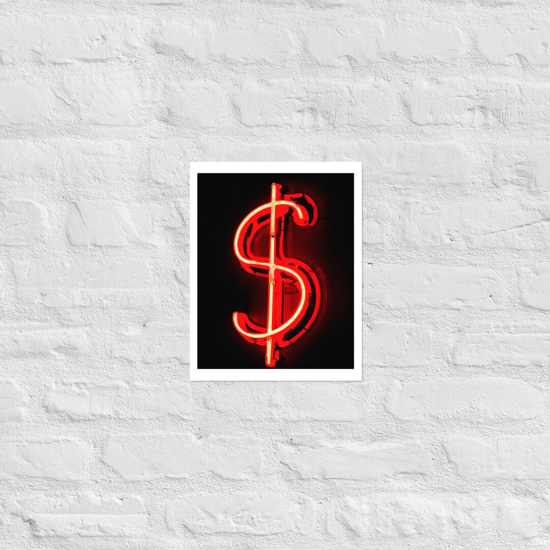 NEON DOLLAR SIGN #1. Poster. Pop Art, Neon Art, Art, Modern Art, - Etsy