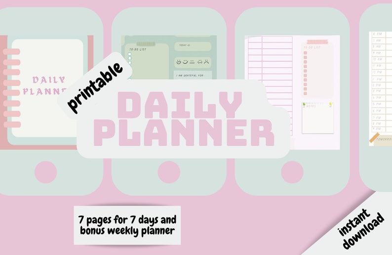 Aesthetic Daily Planner Printables, Weekly Planner, Daily Planning ...