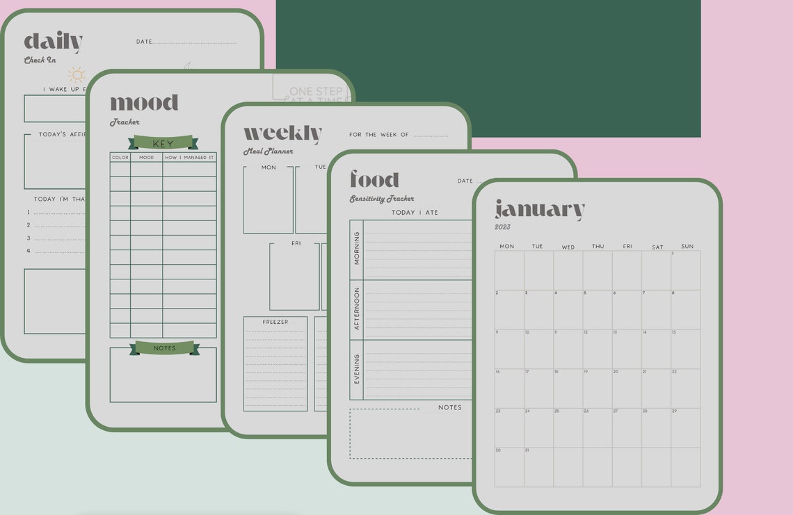 Aesthetic Household Planner Printables, Pale Green, Weekly, Planning ...
