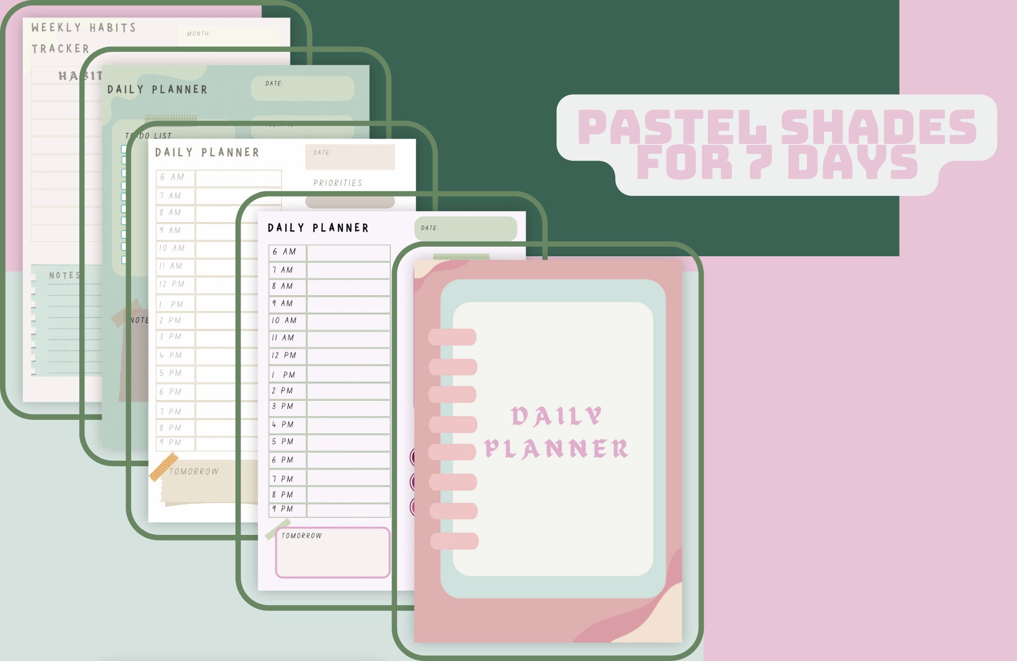 Aesthetic Daily Planner Printables, Weekly Planner, Daily Planning ...