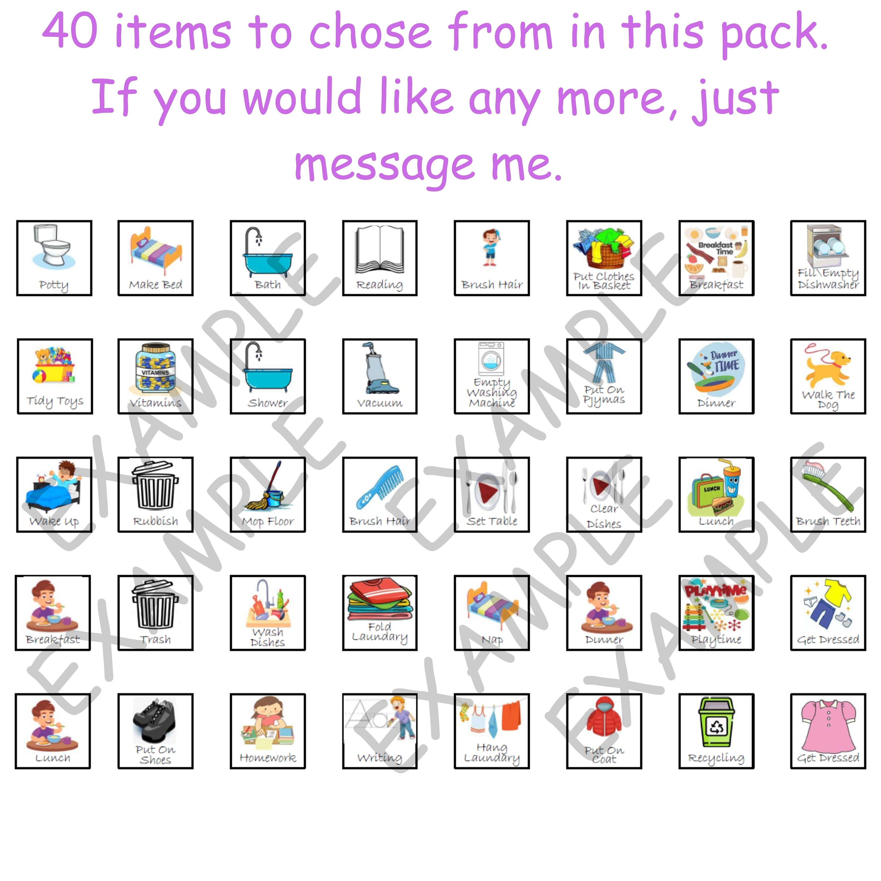 Kids Daily Responsibilities Chart, Printable Daily Routine, Chore Chart ...