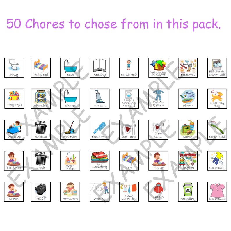 Kids Daily Responsibilities Chart Printable Daily Routine - Etsy