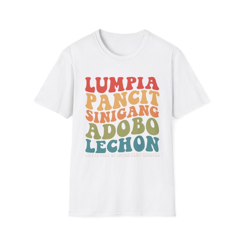 Filipino Food List T-shirt | Filipino Pride, Lumpia Adobo Halo-halo ...