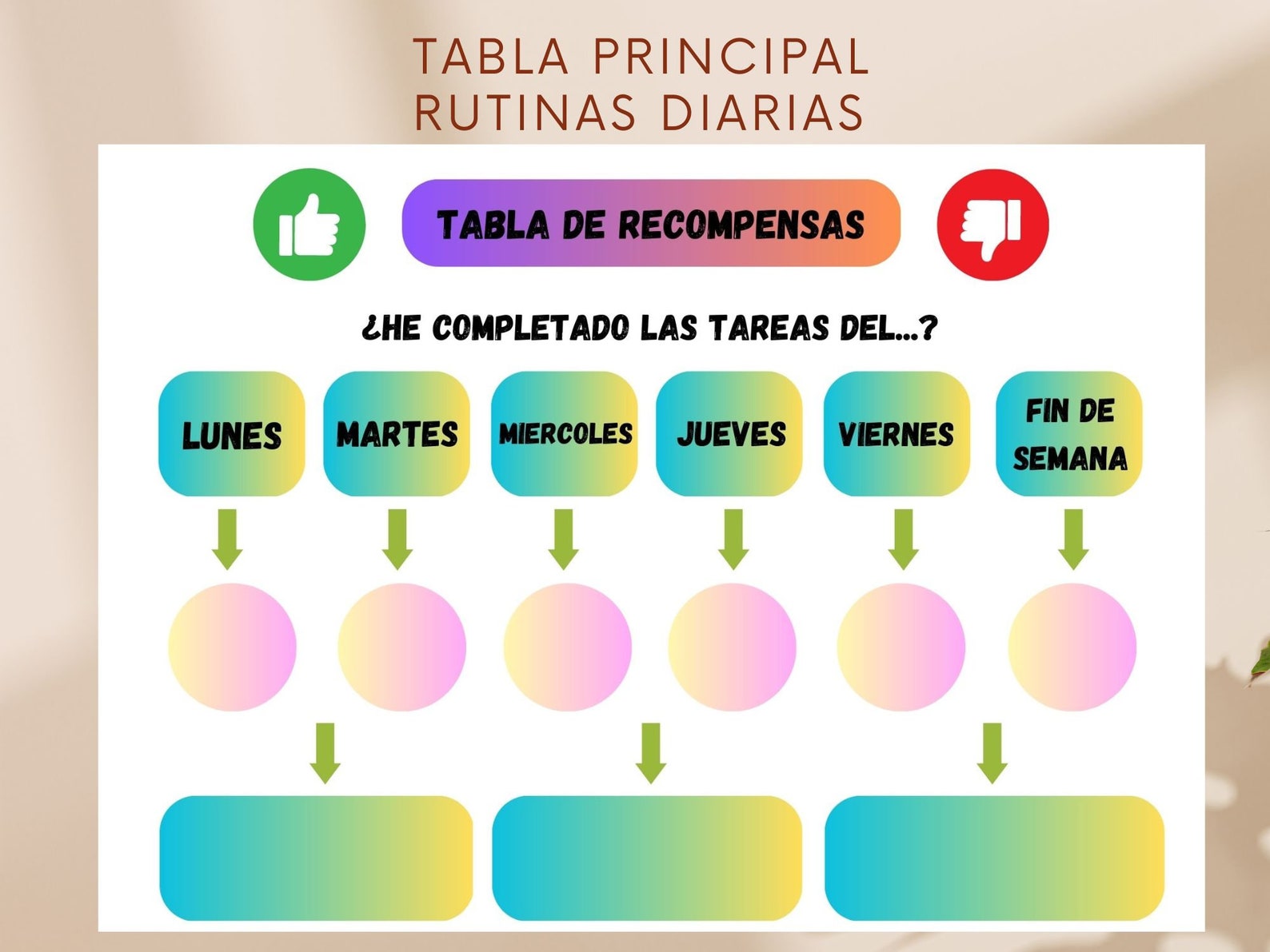 Tabla de rutinas para niños y niñas / Organizador de tareas / Tabla de ...