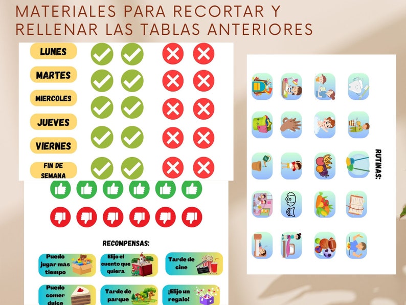 Tabla de rutinas para niños y niñas / Organizador de tareas / Tabla de ...