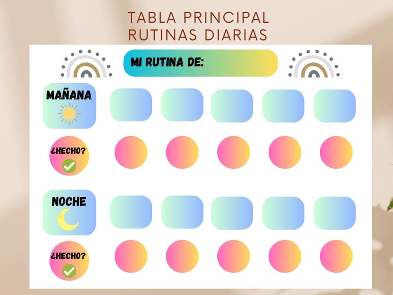 Tabla de rutinas para niños y niñas / Organizador de tareas / - Etsy España