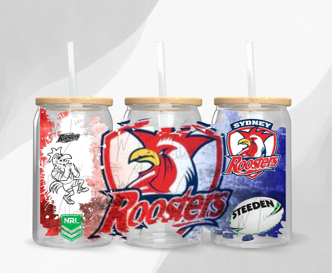 National Rugby League NRL Roosters Sublimation 16oz Libby Glass UV DTF ...