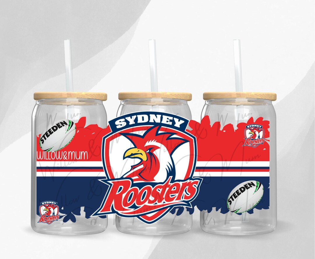 National Rugby League NRL Roosters Sublimation 16oz Libby Glass UV DTF ...