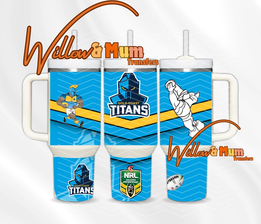 National Rugby League NRL Titans Sublimation 40oz Tumbler UV DTF File ...