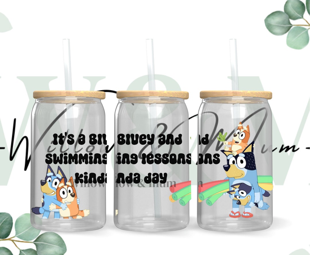 Bluey and Swimming Lessons Premium UV DTF 16oz Wrap - Etsy