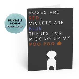 PRINTABLE Thanks for Picking up My Poo Poo Card Funny Card - Etsy
