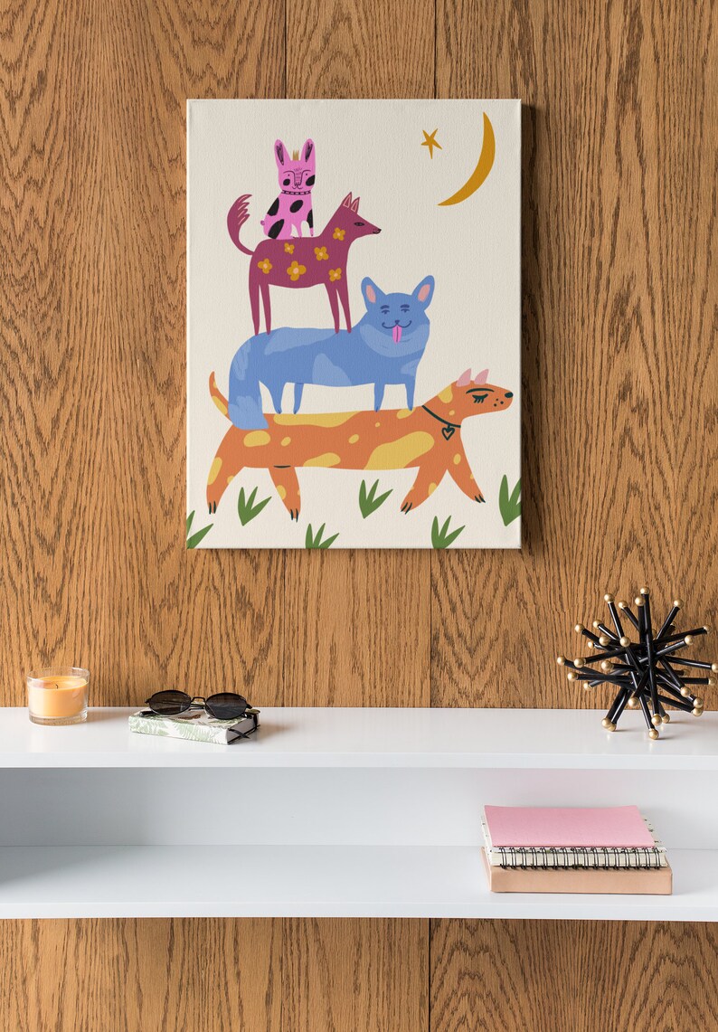 Funky Dog Art Wall Collection High Quality Printable Files for Gallery ...