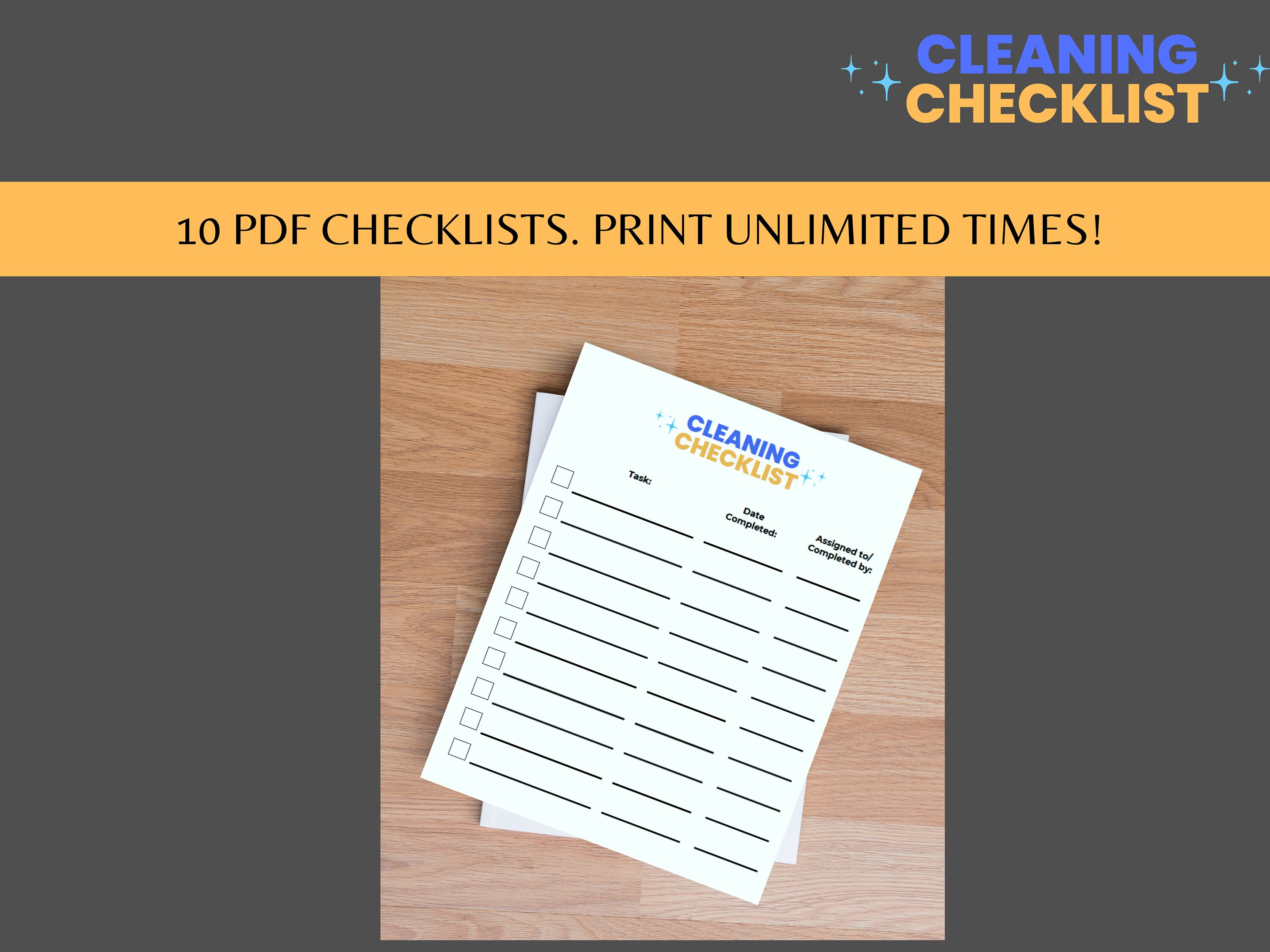 Comprehensive Cleaning Checklist Bundle Printable AND Editable - Etsy
