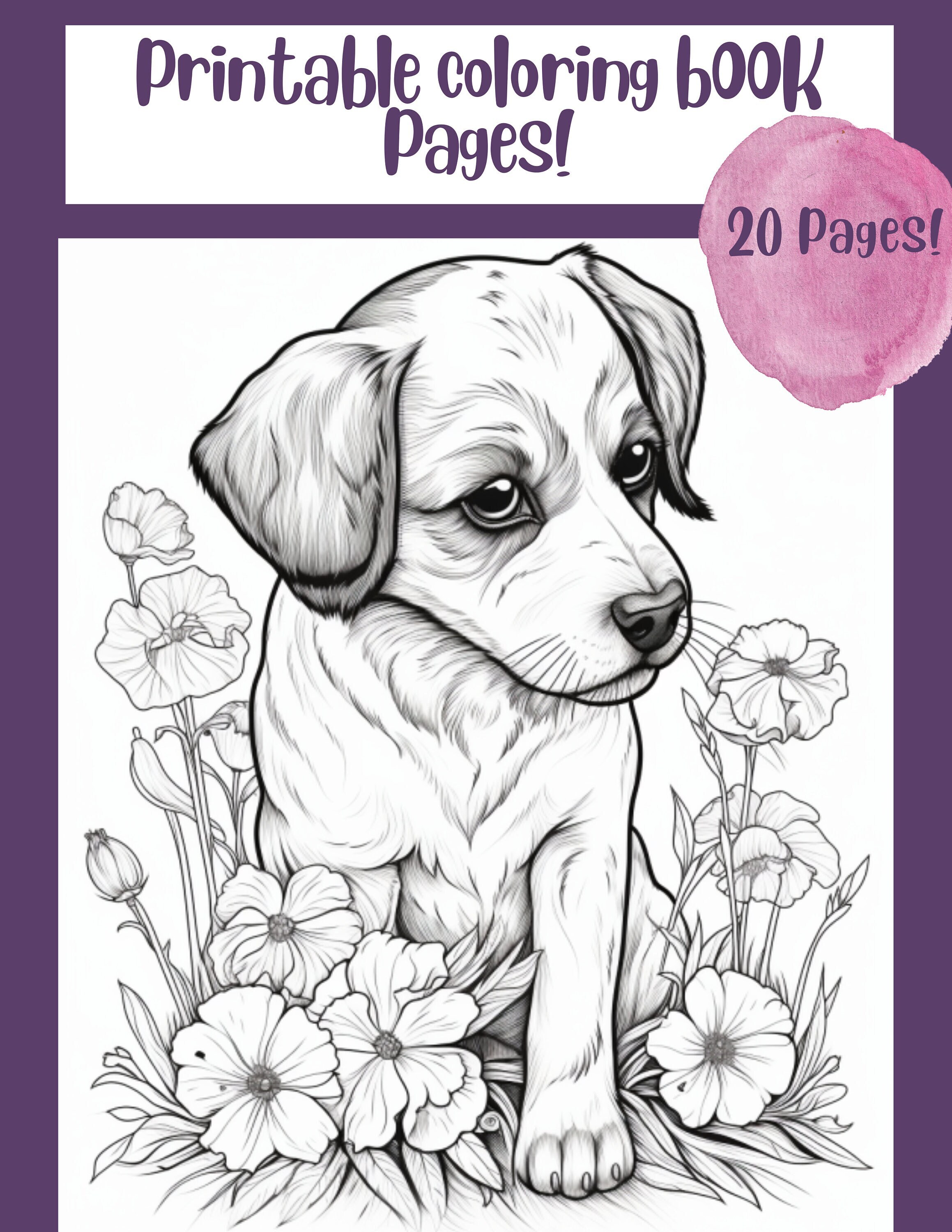 Printable 20 Coloring Book Pages of Dogs and Puppies for Kids and ...