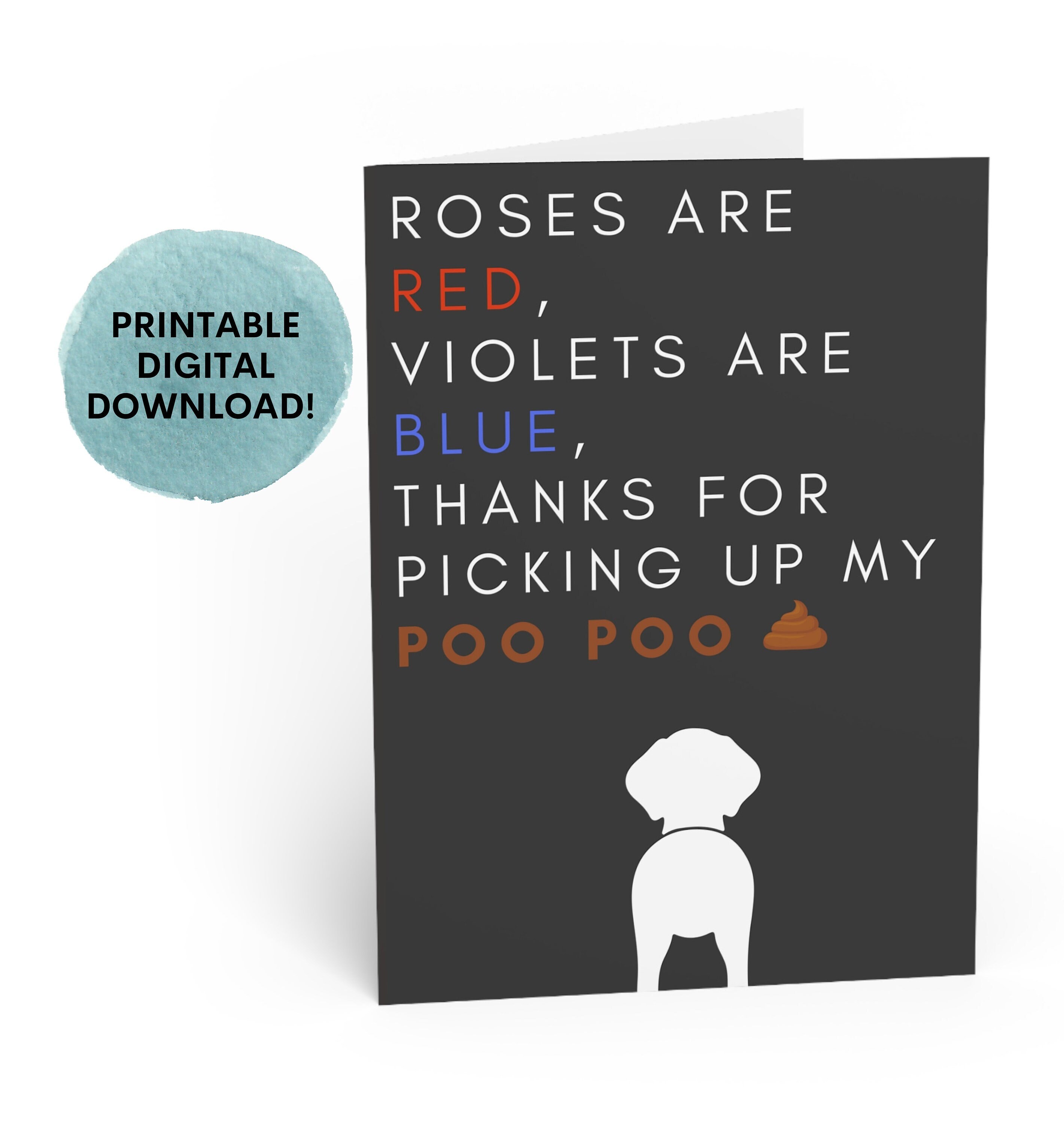 PRINTABLE Thanks for Picking up My Poo Poo Card Funny Card - Etsy