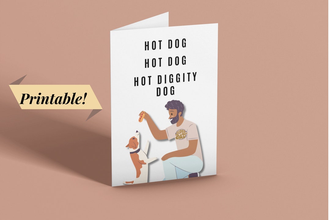 PRINTABLE Super Dog Dad With Hot Dog Beagle Fun and Playful Design ...