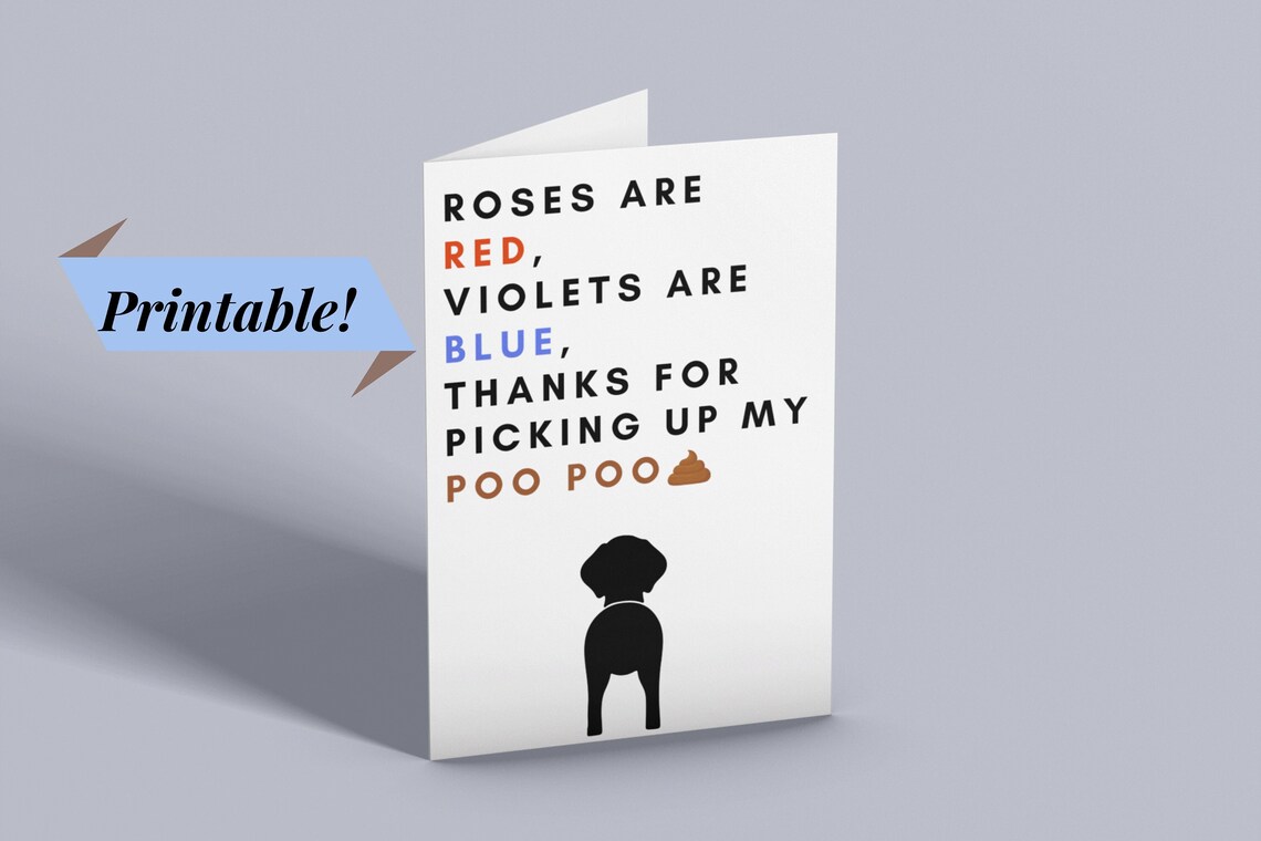 PRINTABLE Thanks for Picking up My Poo Poo Card Funny Card - Etsy