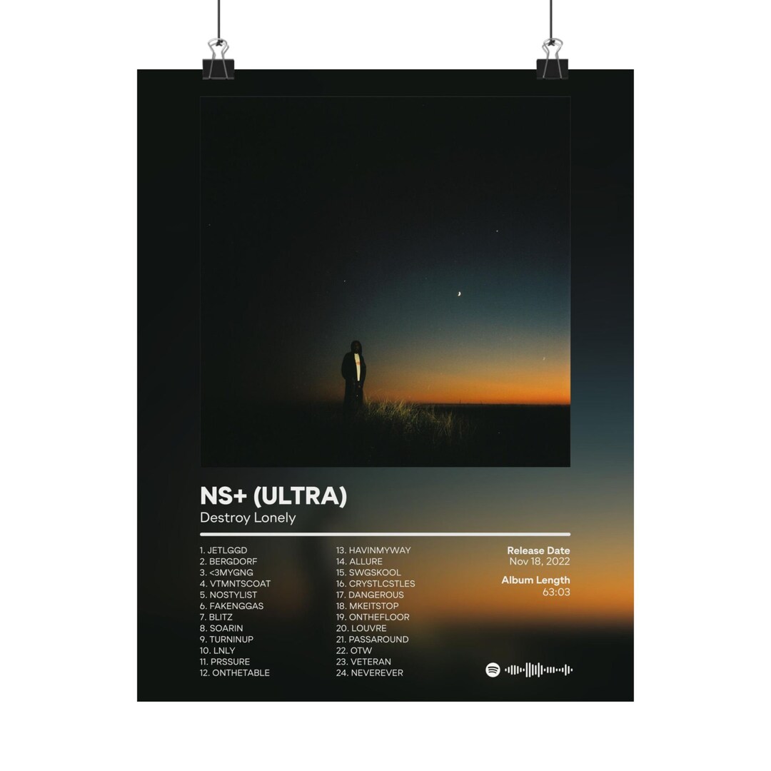 Destroy Lonely NS Ultra Custom Album Print Hip Hop Album Poster ...
