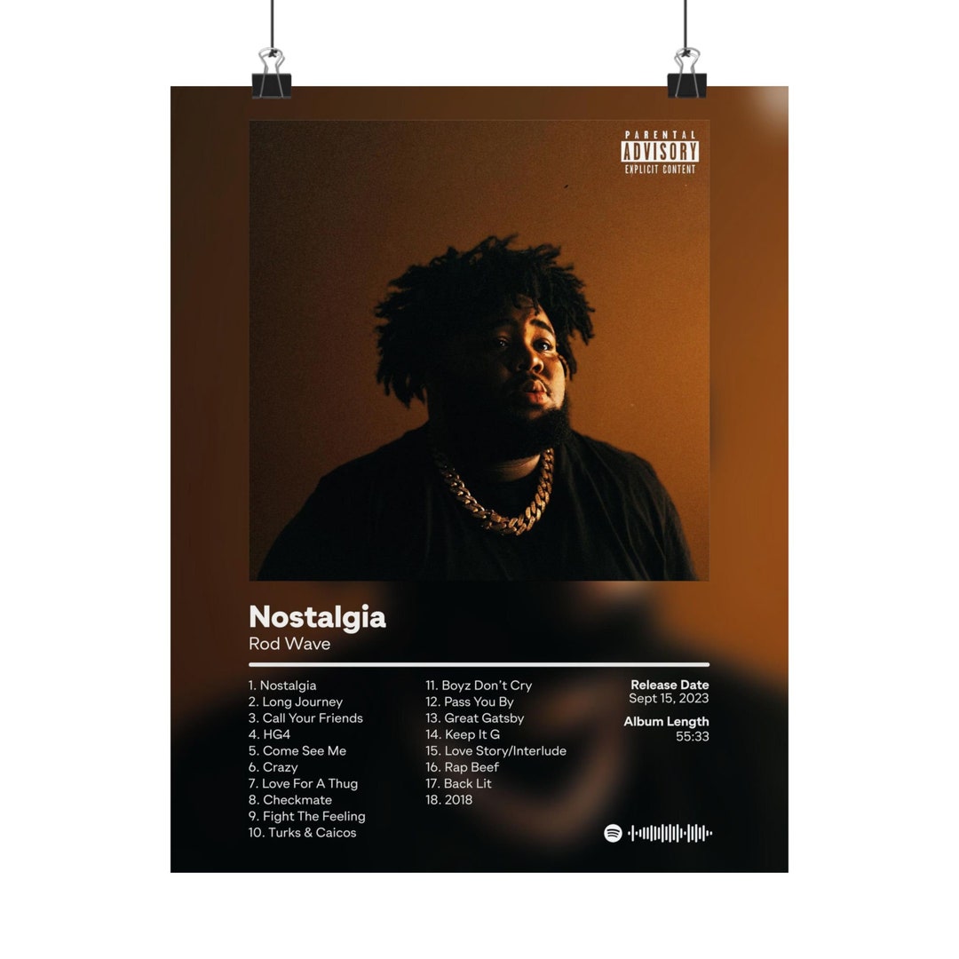 Rod Wave Nostalgia Custom Album Print Hip Hop Wall Art Gift Ideas ...