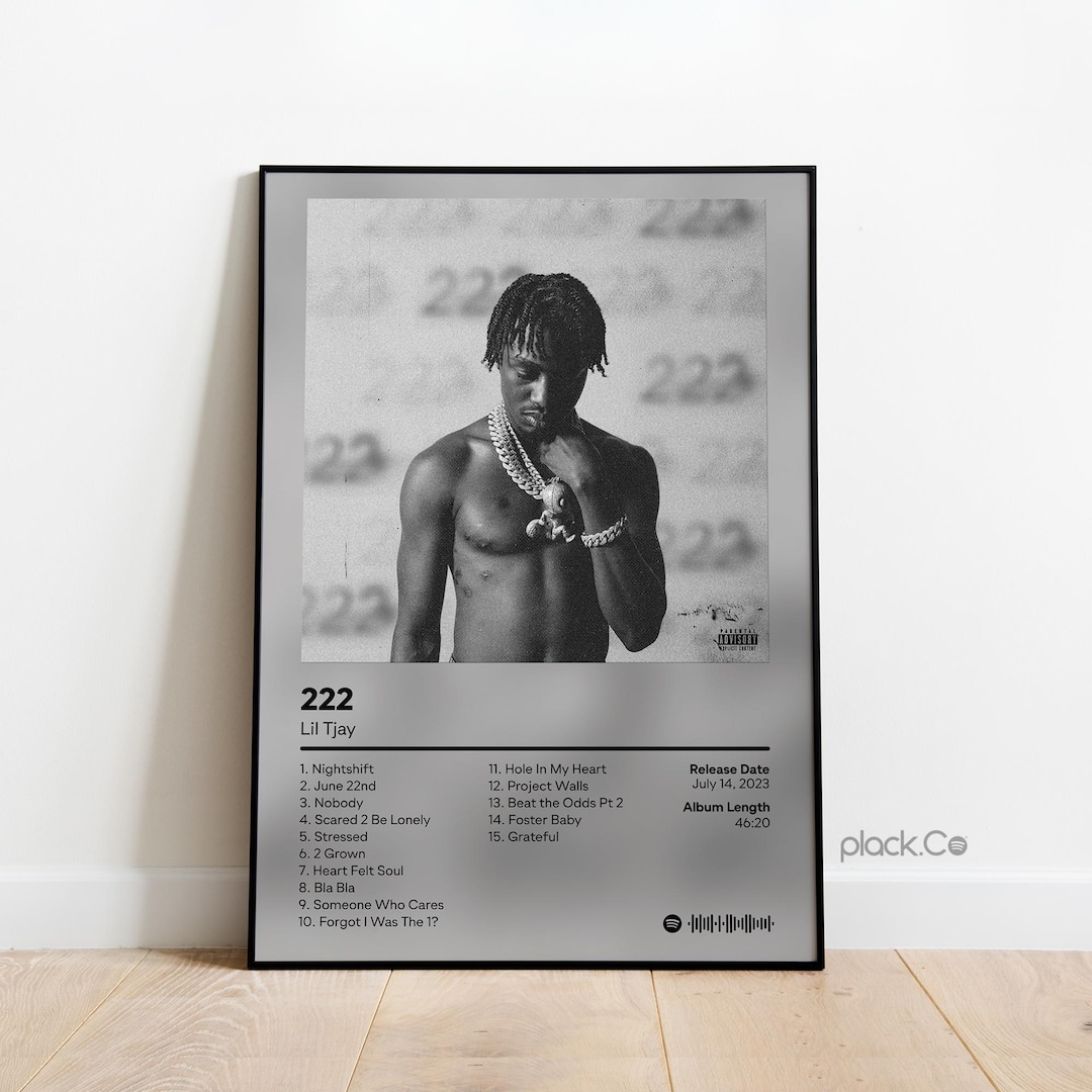 Lil Tjay - 222 - Custom Album Print - Hip Hop Wall Art - Personalized ...