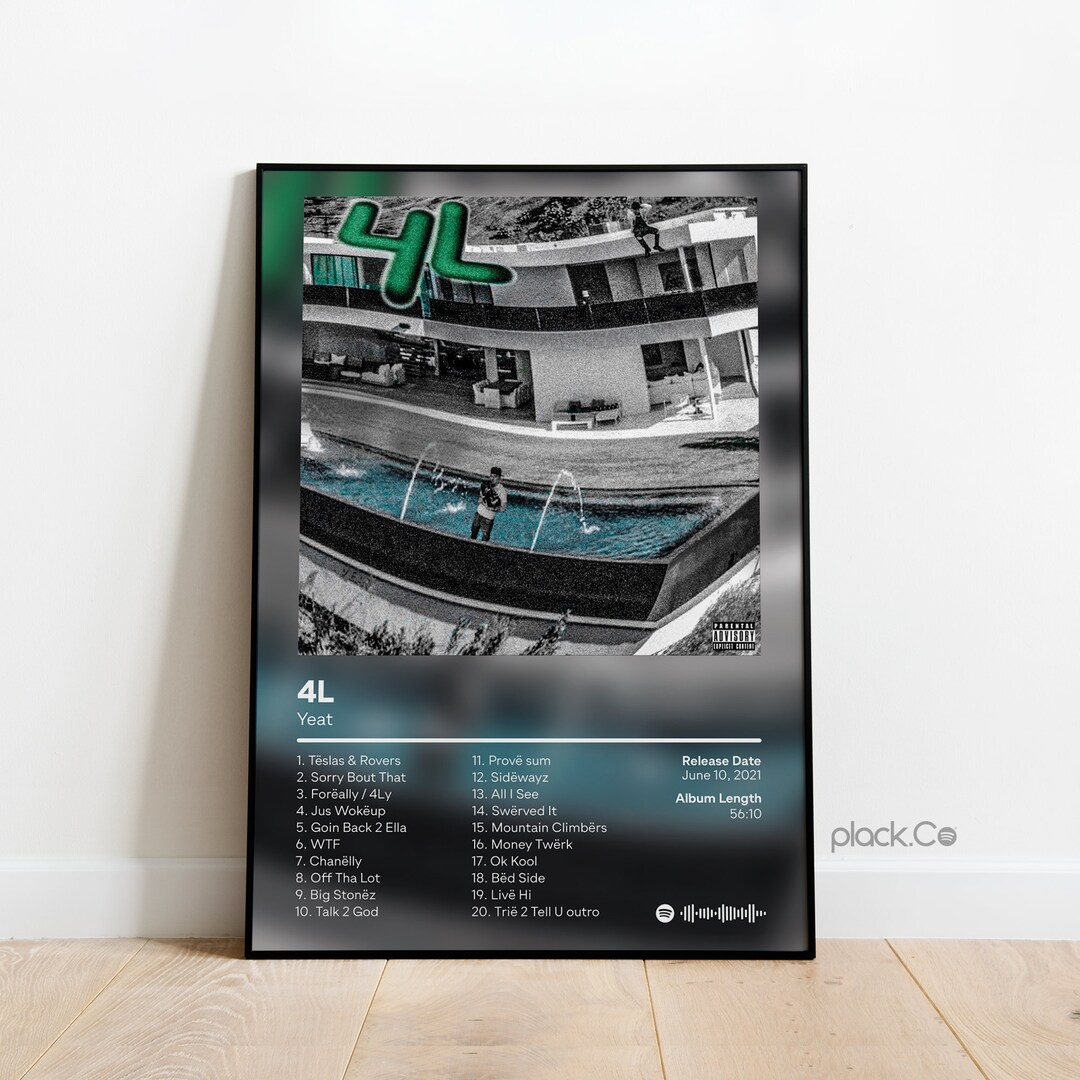 Yeat - 4L - Custom Album Cover - Hip Hop Wall Art - Gift Ideas - Custom Album Print - Yeat ...