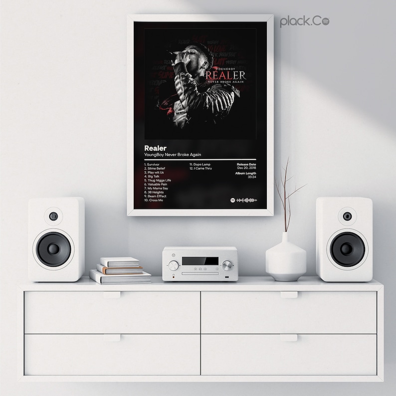 Youngboy Never Broke Again Realer Hip Hop Poster Custom Album Cover NBA ...