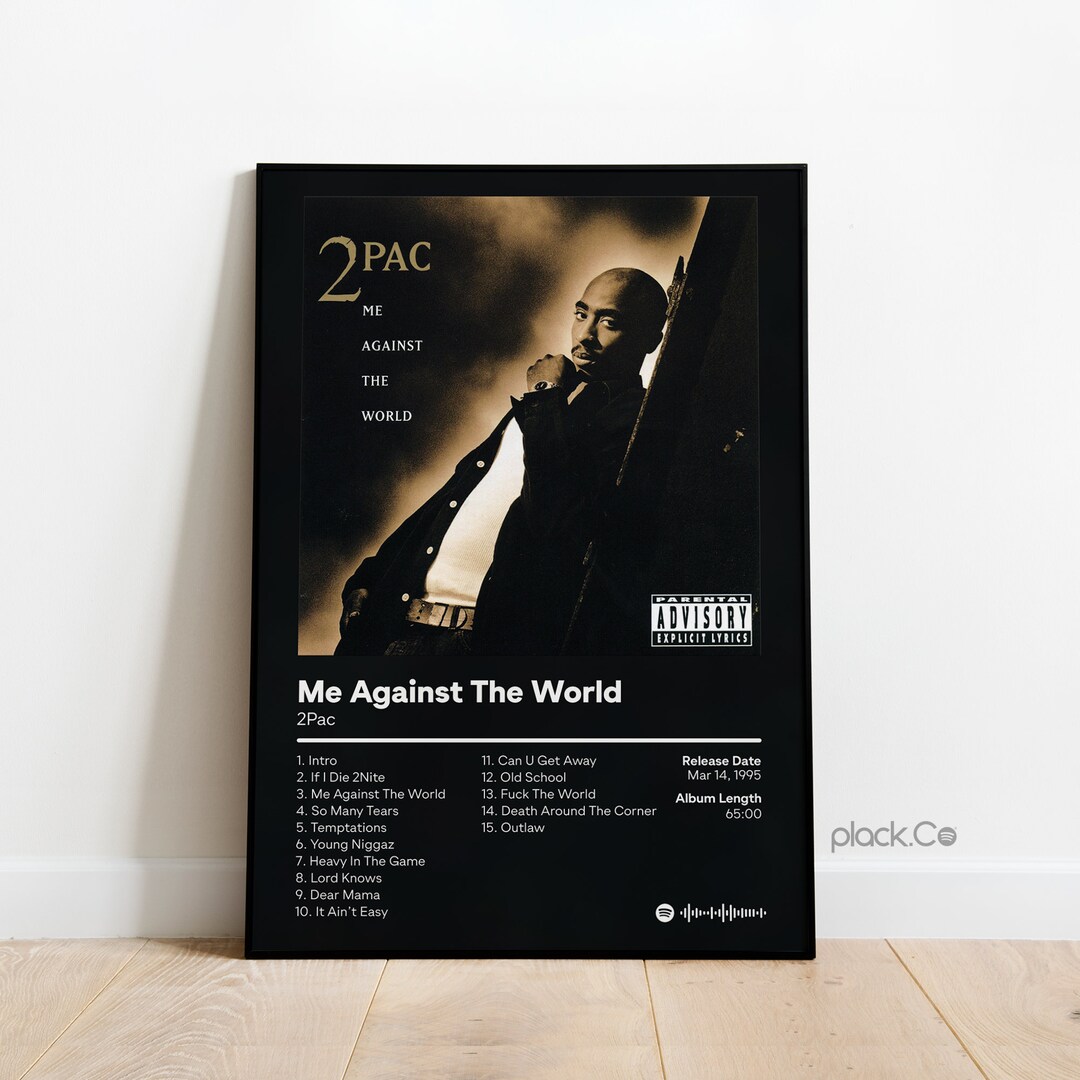 2pac Me Against the World Custom Album Poster Tupac Poster Custom Album ...