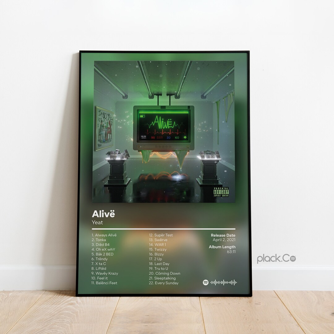 Yeat - Alive - Custom Album Cover - Hip Hop Wall Art - Custom Album Print - Yeat Poster - Custom ...