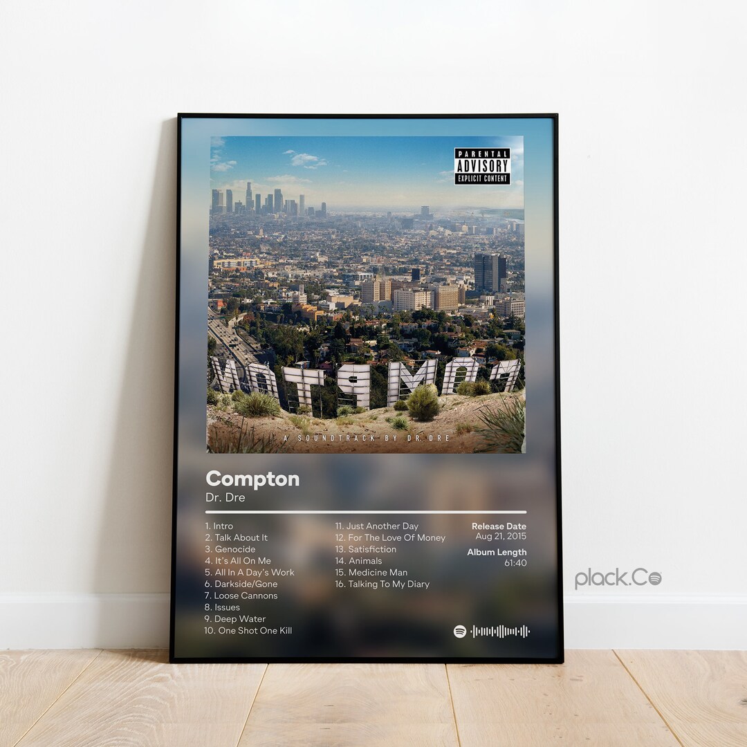 Dr Dre - Compton - Custom Album Poster - Hip Hop Print - Dr Dre Print ...