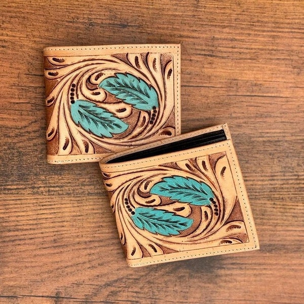 Leather Tooled Wallet - Etsy