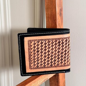 Tooled Leather Wallet Western Style Men Wallet Horse Carved Bifold ...