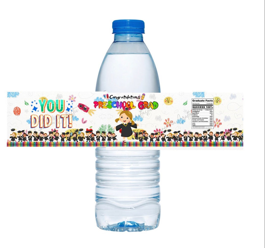 Preschool Graduation Party Water Bottle Labels - Etsy