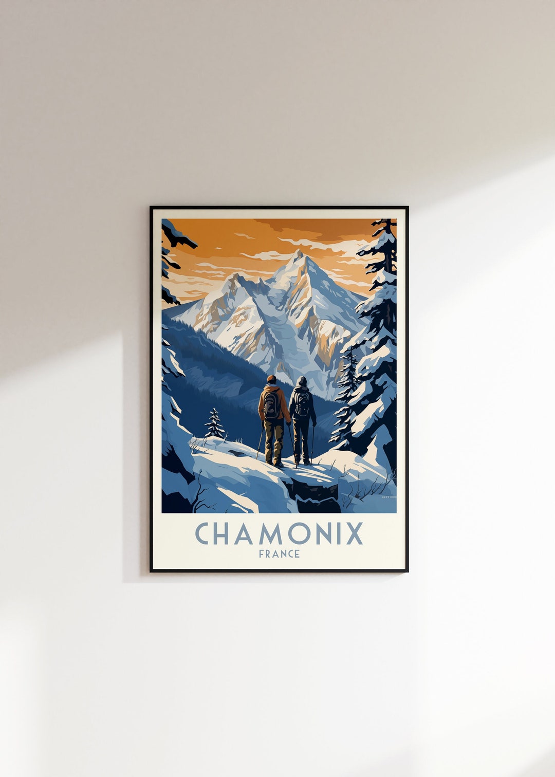 Chamonix Ski Print, France Print, France, Home Decor, Retro Wall Art ...