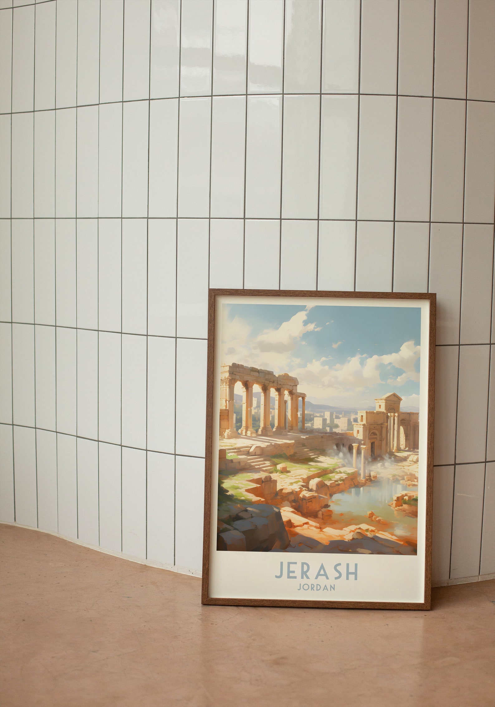 Jerash Travel Print, Jordan, Home Decor, Retro Wall Art, Wedding Gift ...
