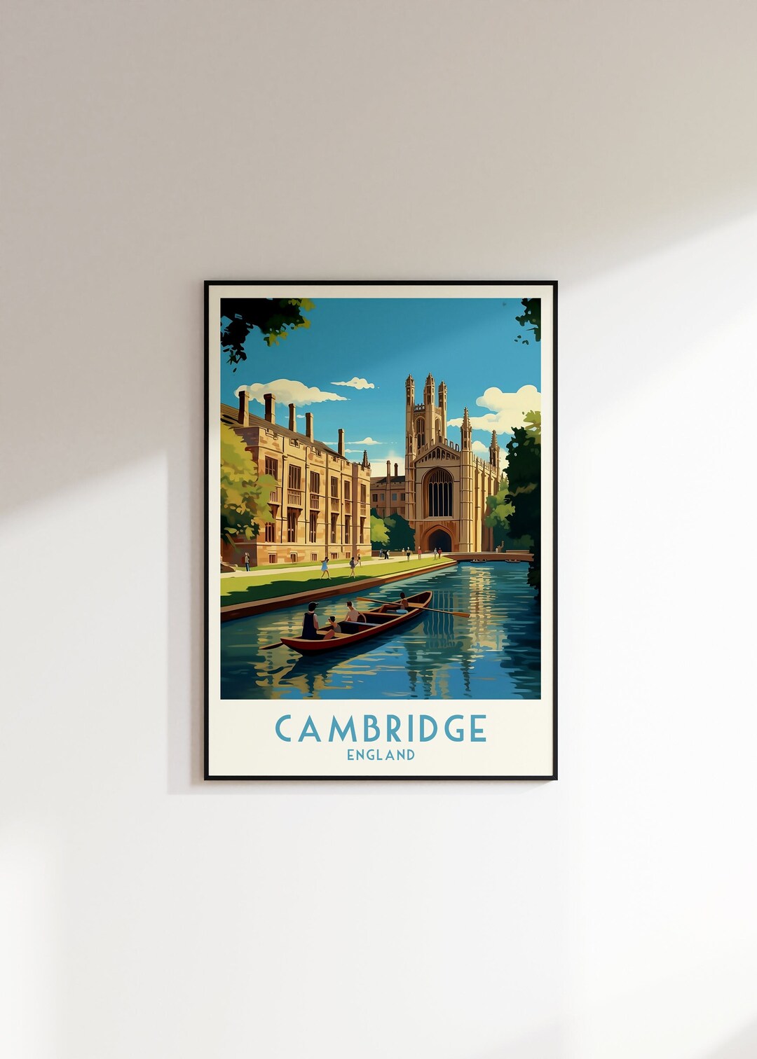 Cambridge Travel Print, England Print, United Kingdom, Home Decor ...