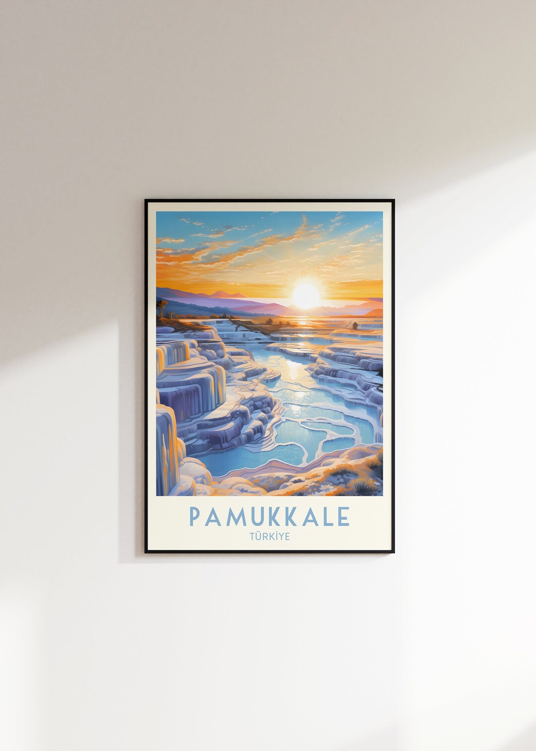 Pamukkale Travel Print, Turkiye Print, Turkiye, Home Decor, Retro Wall ...