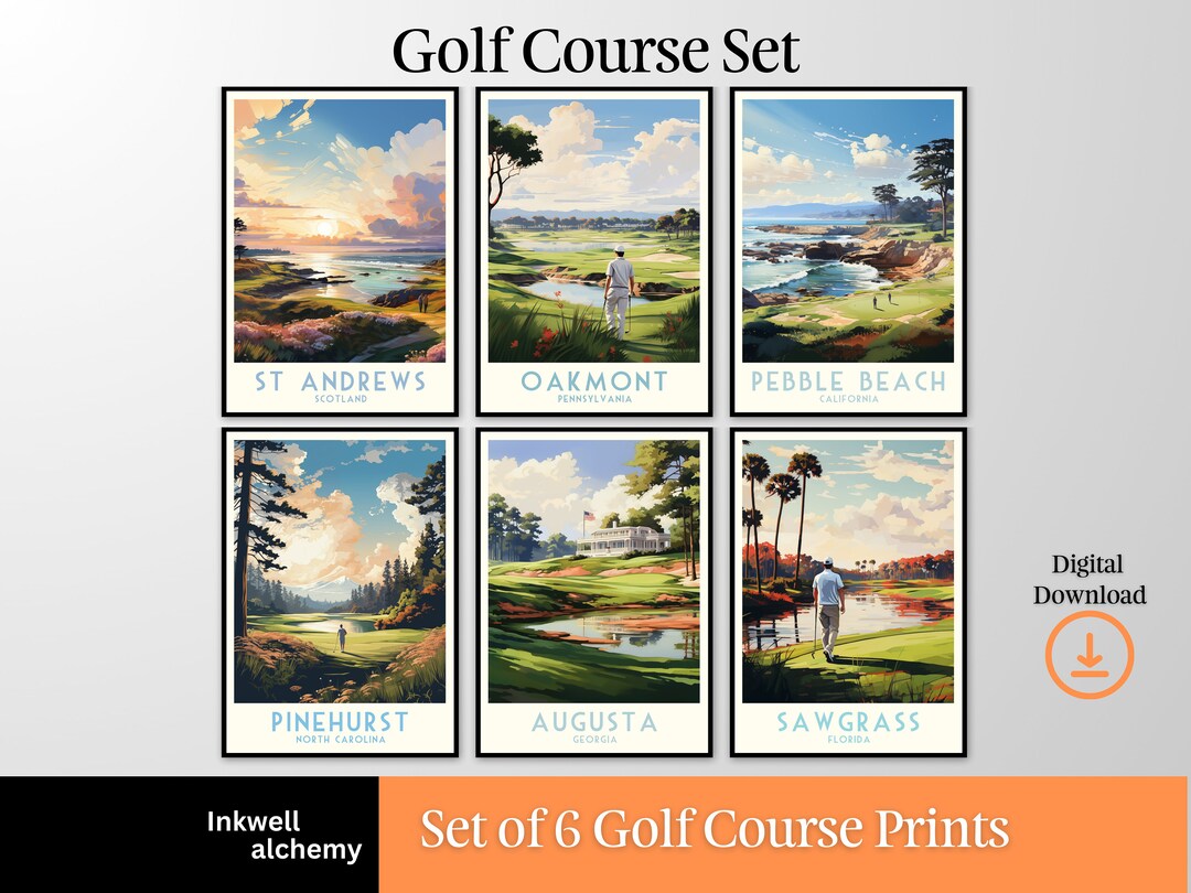 Set of 6 Golf Course Prints From the Existing Range, Posters, Money ...