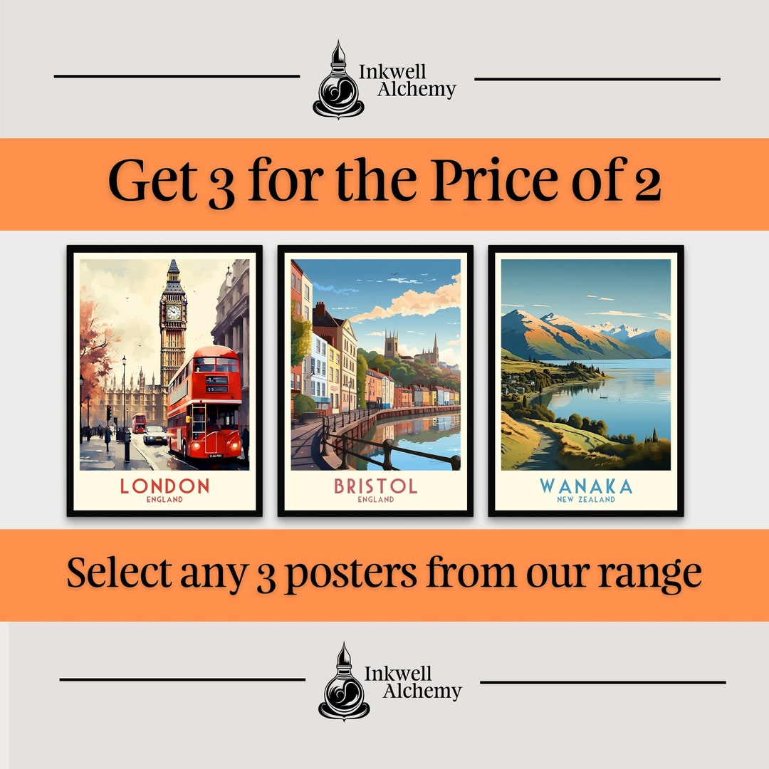 Set of 3 Travel Prints From the Existing Range, Travel Posters, Money ...
