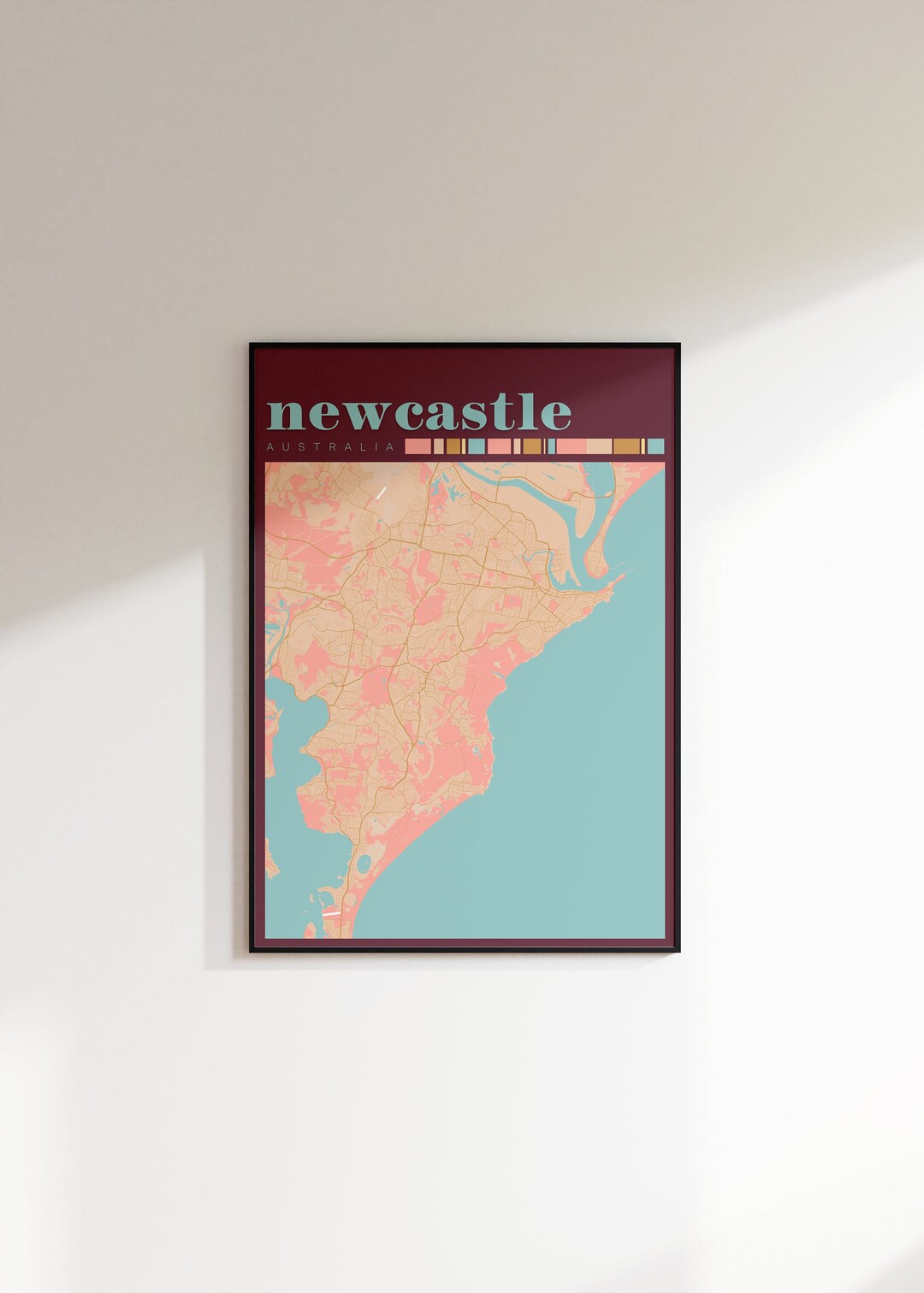 Newcastle Map Poster, Newcastle Map Print, Newcastle Australia ...