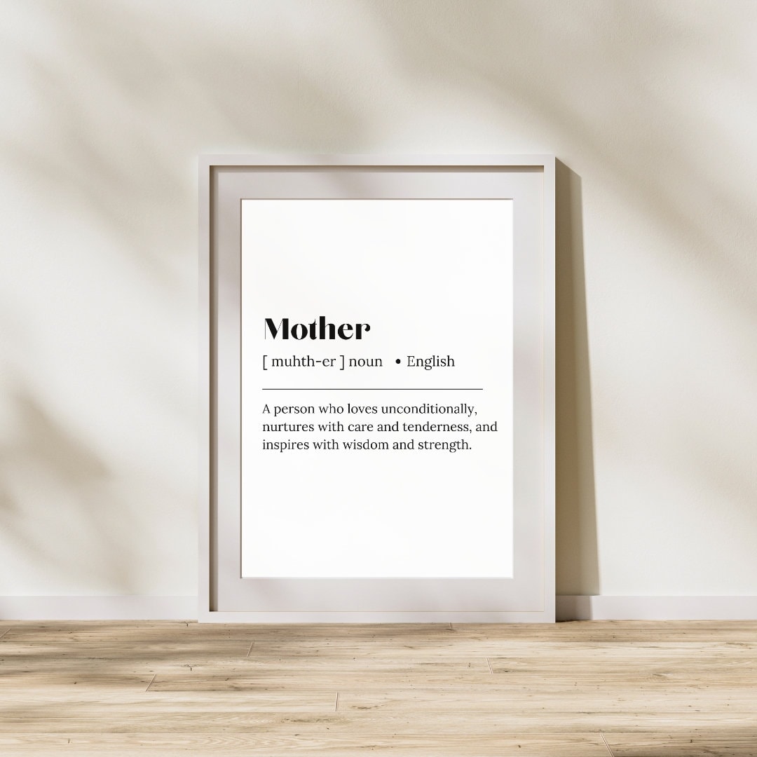 Mother Definition Print, Mother's Day Gift, Gifts for Mom, Minimalist ...